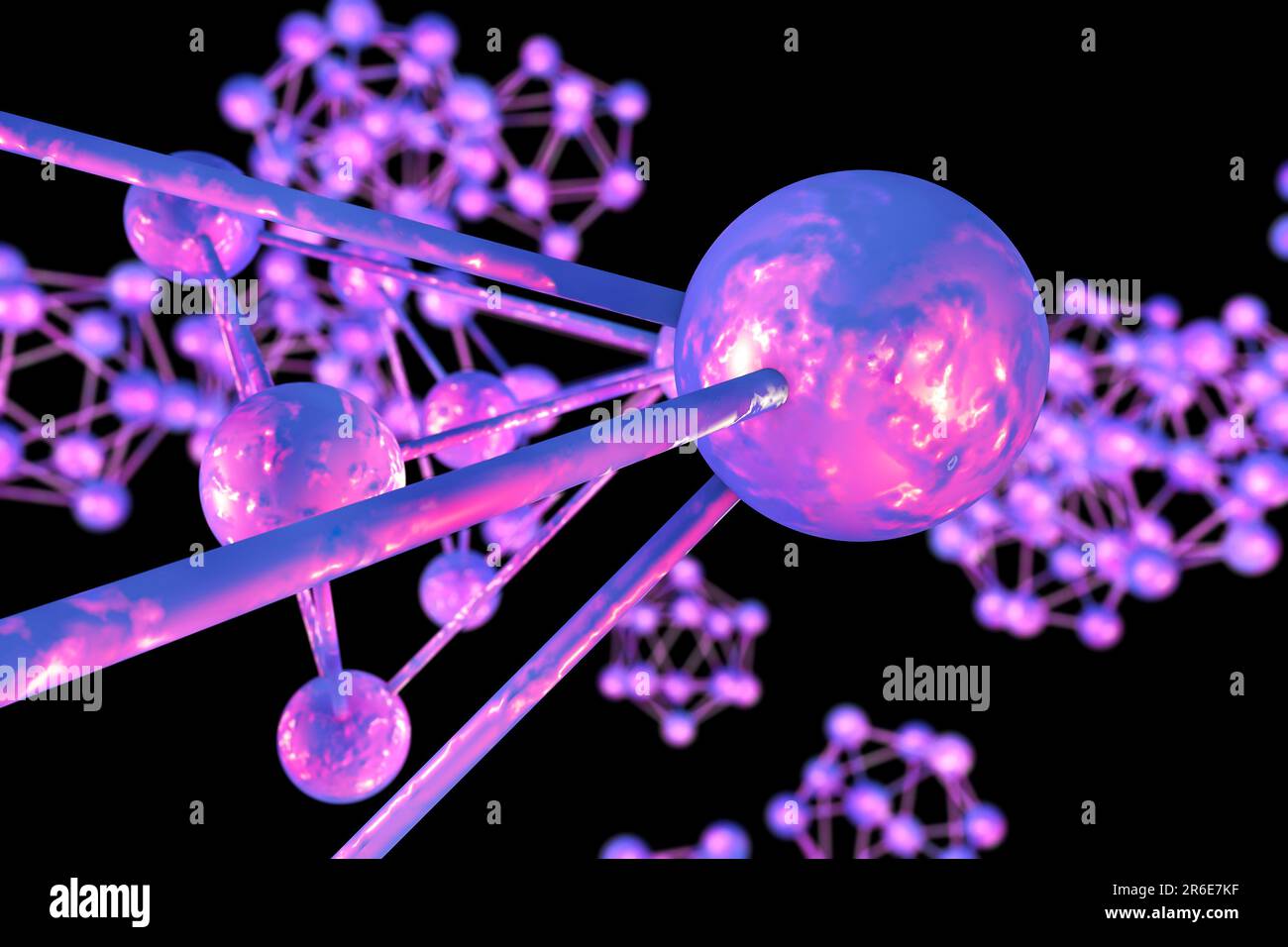 Close-up view of molecules, computer illustration Stock Photo - Alamy