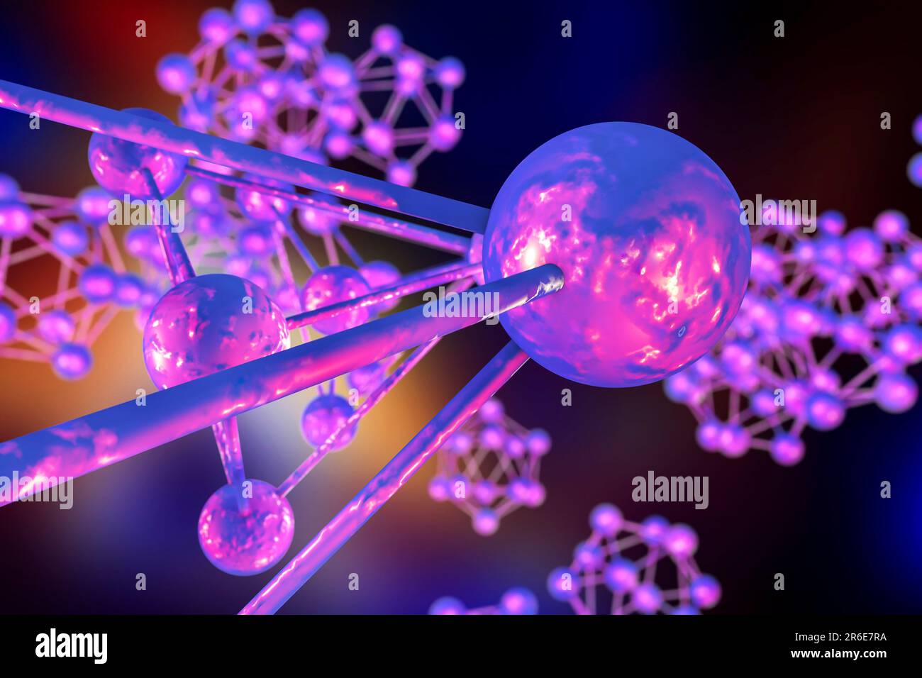 Close-up view of molecules, computer illustration Stock Photo - Alamy