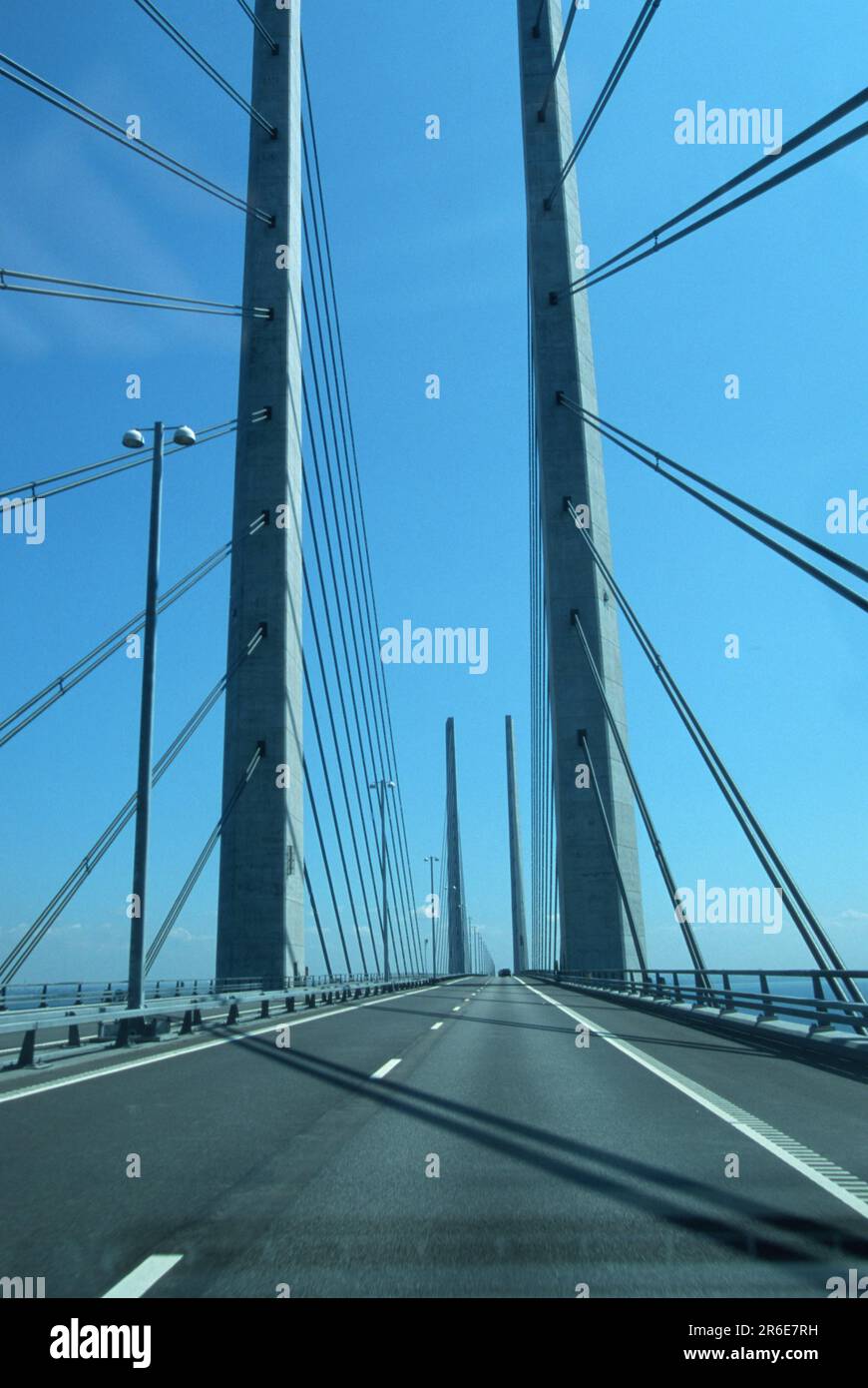 Oresund bridge, connecting Denmark and Sweden, Copenhagen, Denmark ...