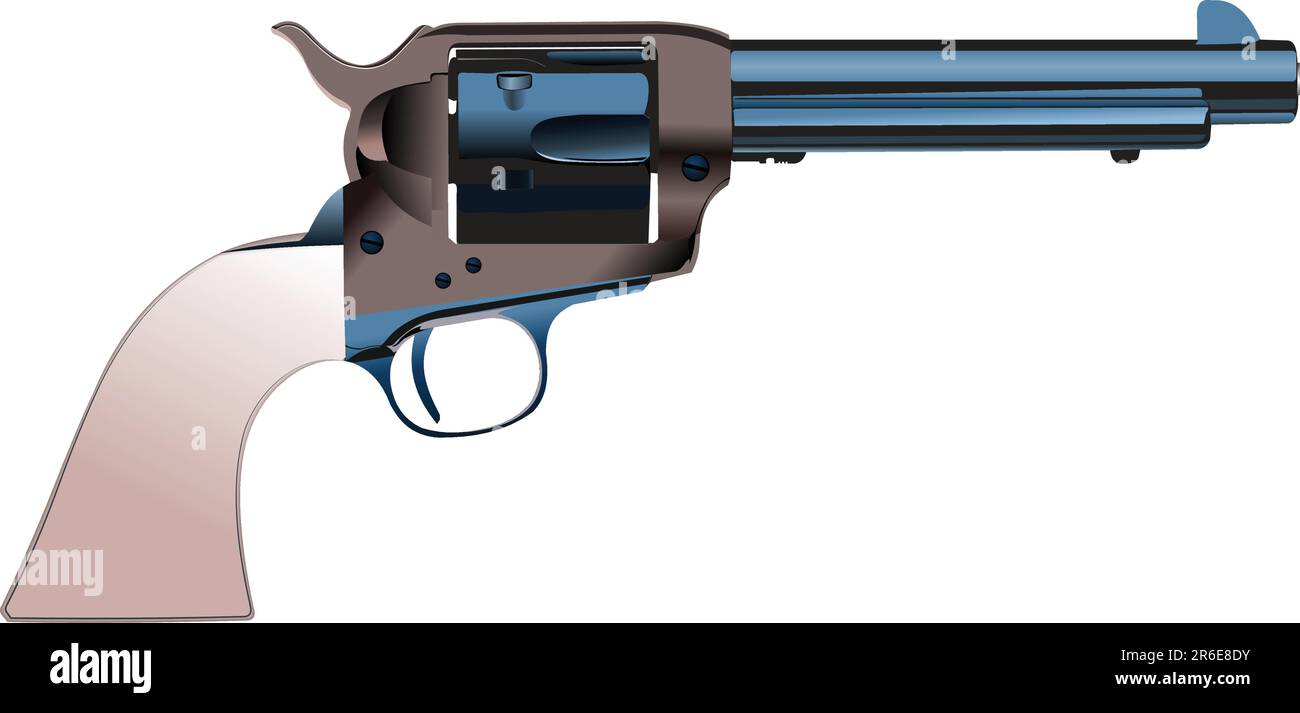 Revolver gun on isolated background. Vector illustration Stock Vector ...