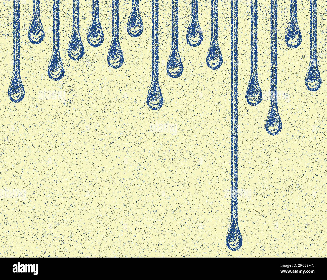 Editable vector illustration of water drips with copy-space and grunge ...