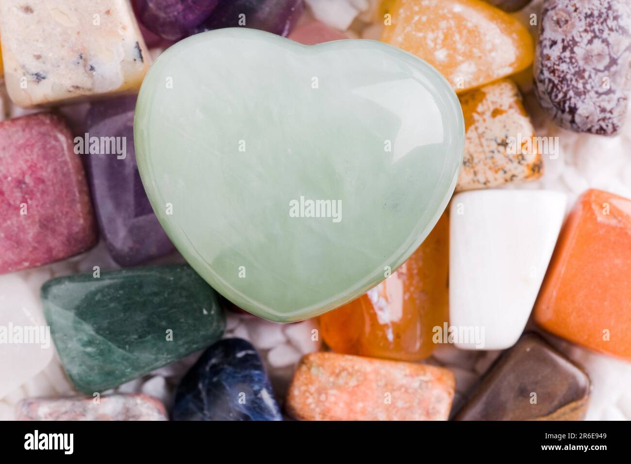 Heart with different natural stones in beautiful colours Stock Photo ...