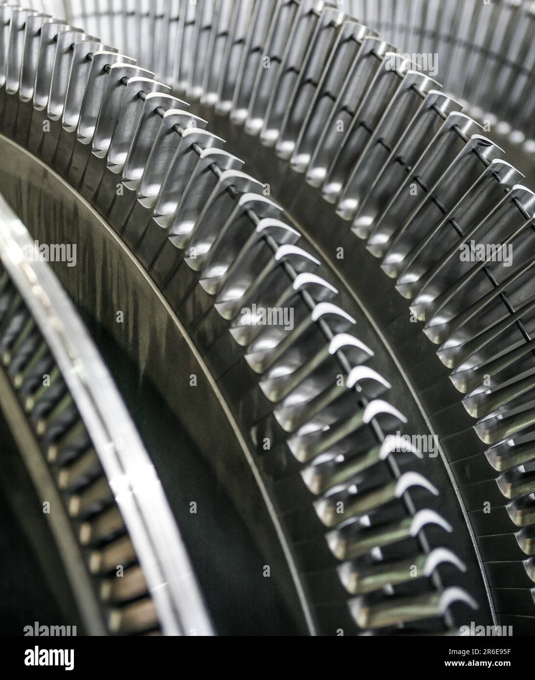 Turbine vanes being reworked in shop Stock Photo - Alamy