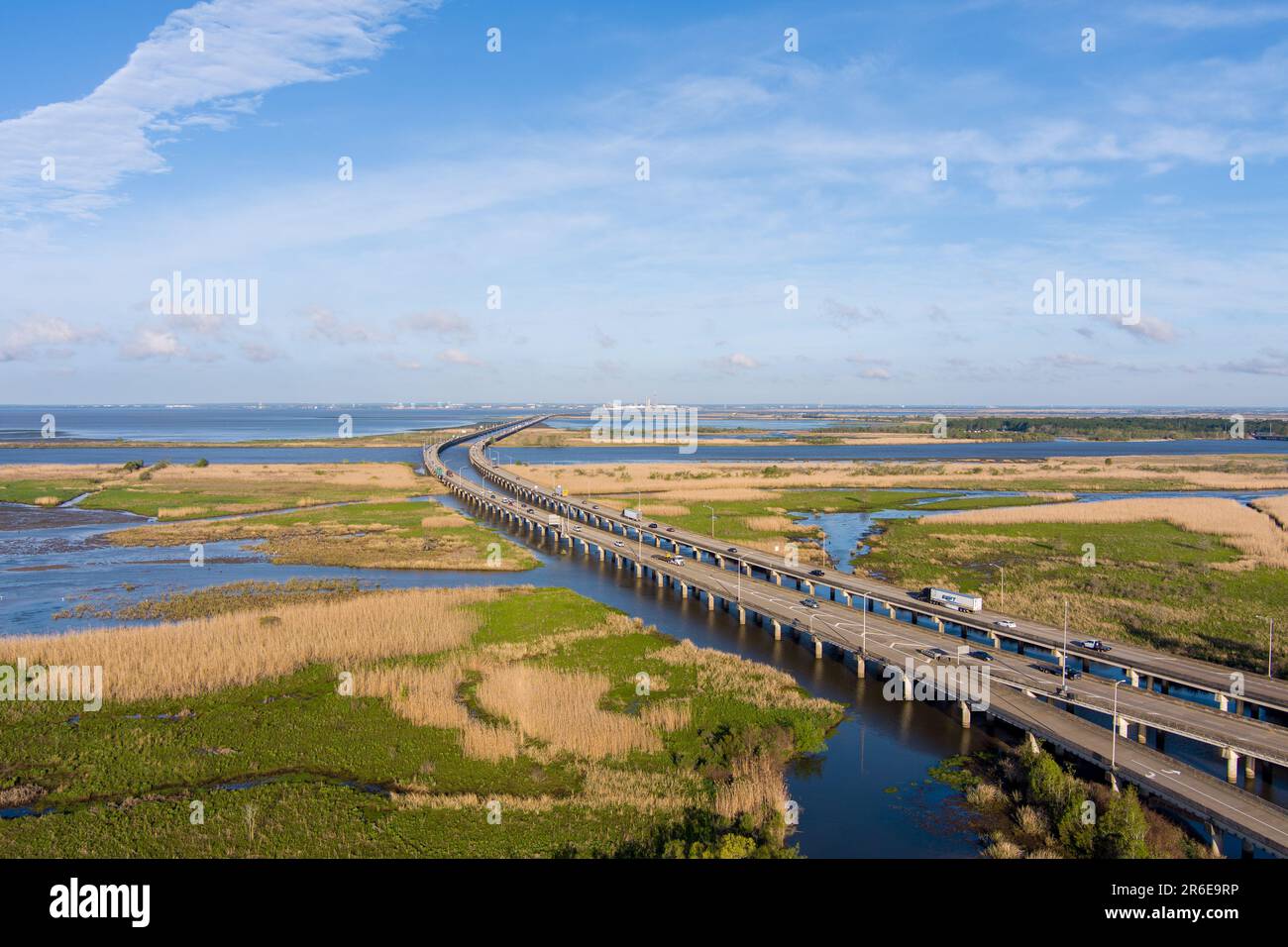 Aerial view of the Mobile Bay bridge Stock Photo - Alamy