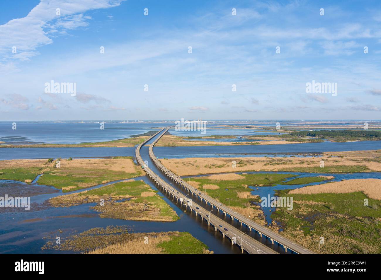 Aerial view of the Mobile Bay bridge Stock Photo - Alamy
