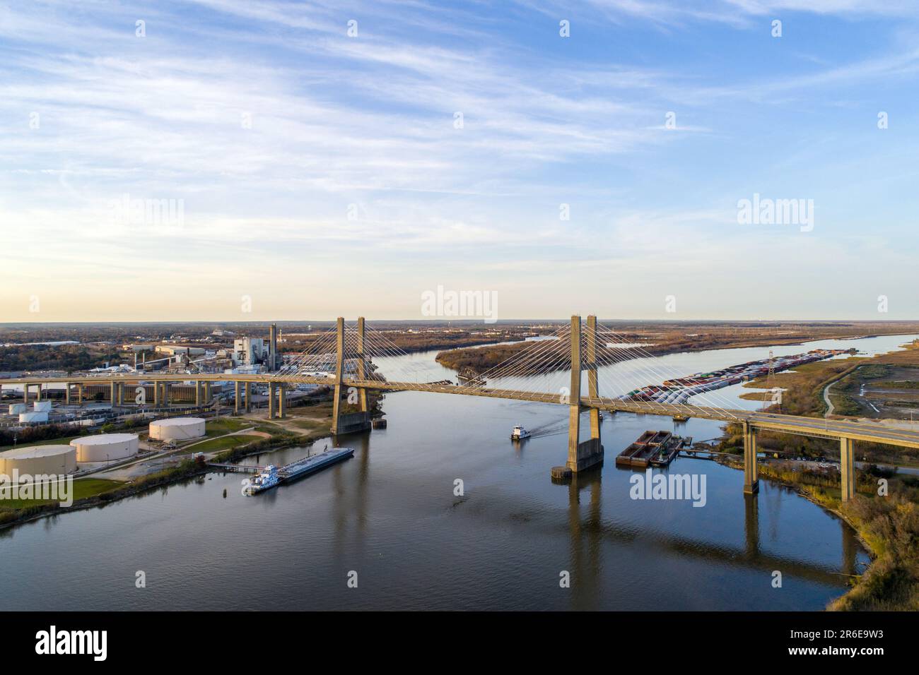 The Cochrane bridge at sunset Stock Photo - Alamy