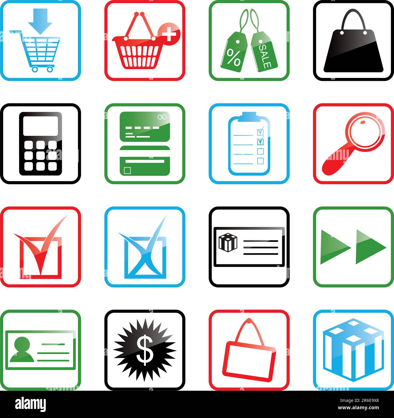 Vector illustration of shopping icons Stock Vector Image & Art - Alamy