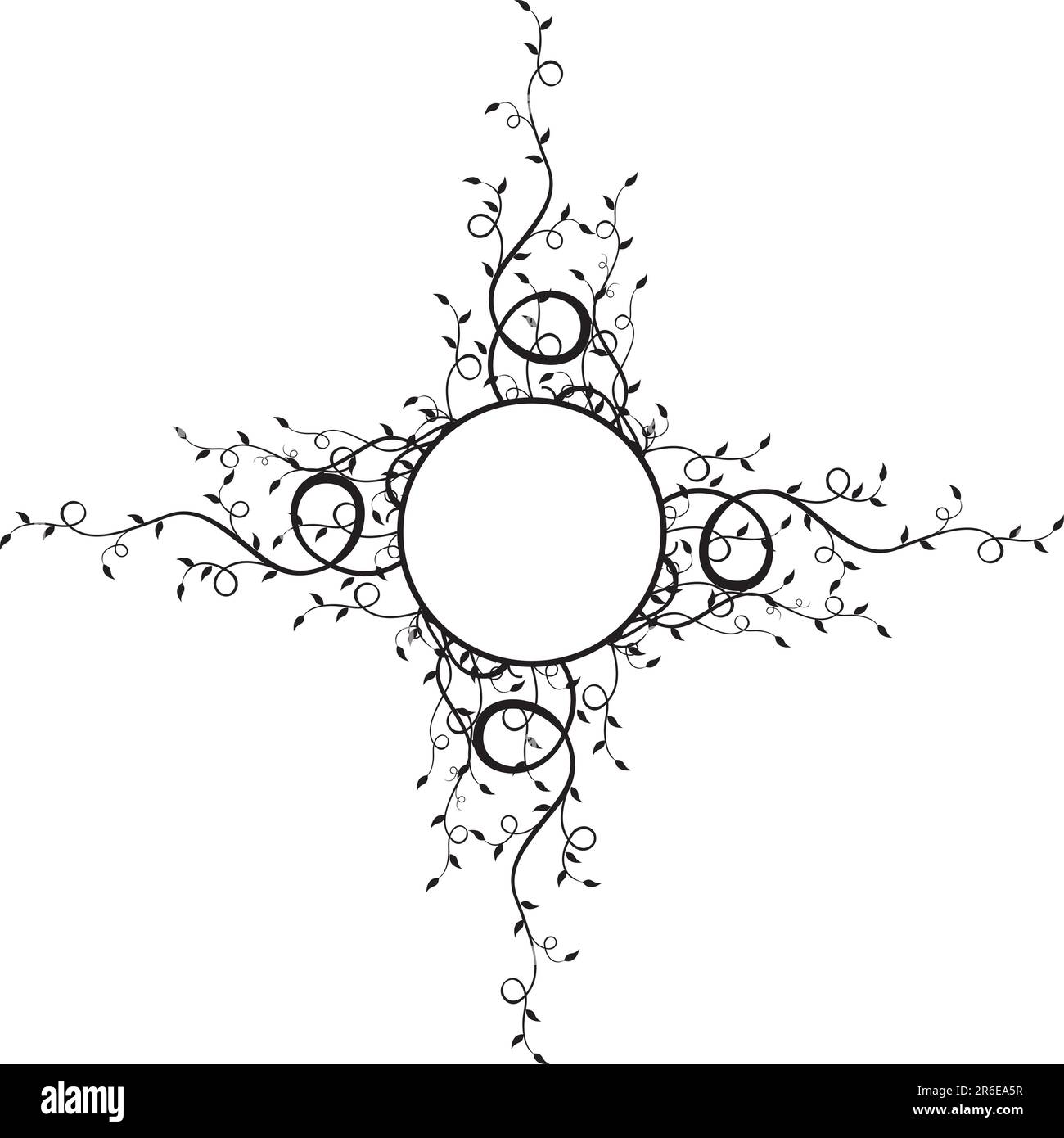 ilustration of circle frame with plants Stock Vector Image & Art - Alamy