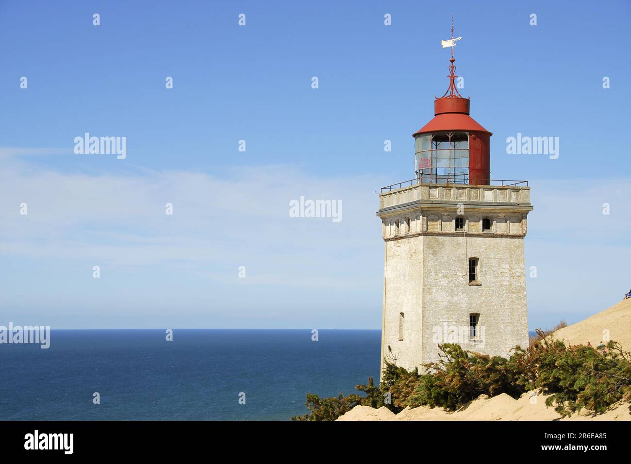 Loenstrup Fyr, silted up lighthouse, shifting sand dune, North Jutland ...