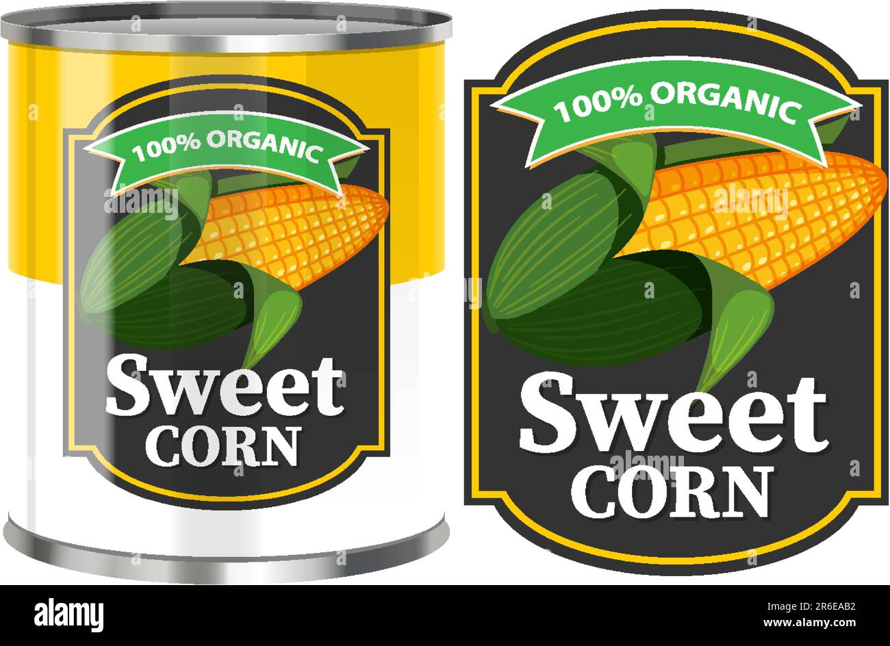 Sweet Corn in Food Can with Label Isolated illustration Stock Vector ...
