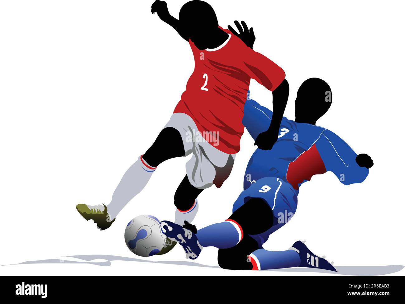 Soccer players. Colored Vector illustration for designers Stock Vector ...