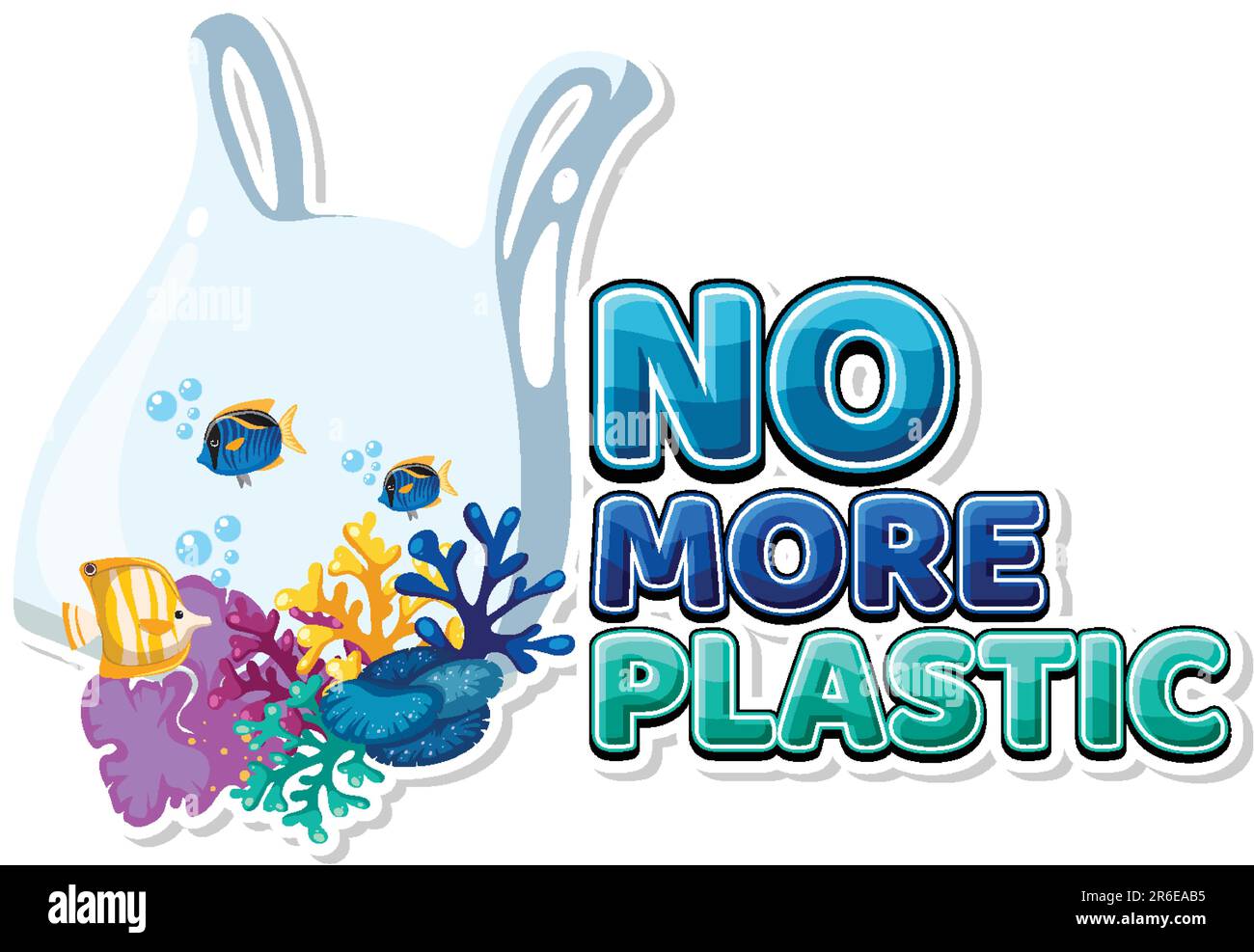 No more plastic logo banner design illustration Stock Vector Image ...