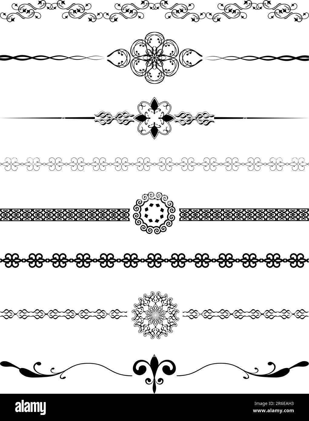Various different designs of decorative borders Stock Vector Image ...