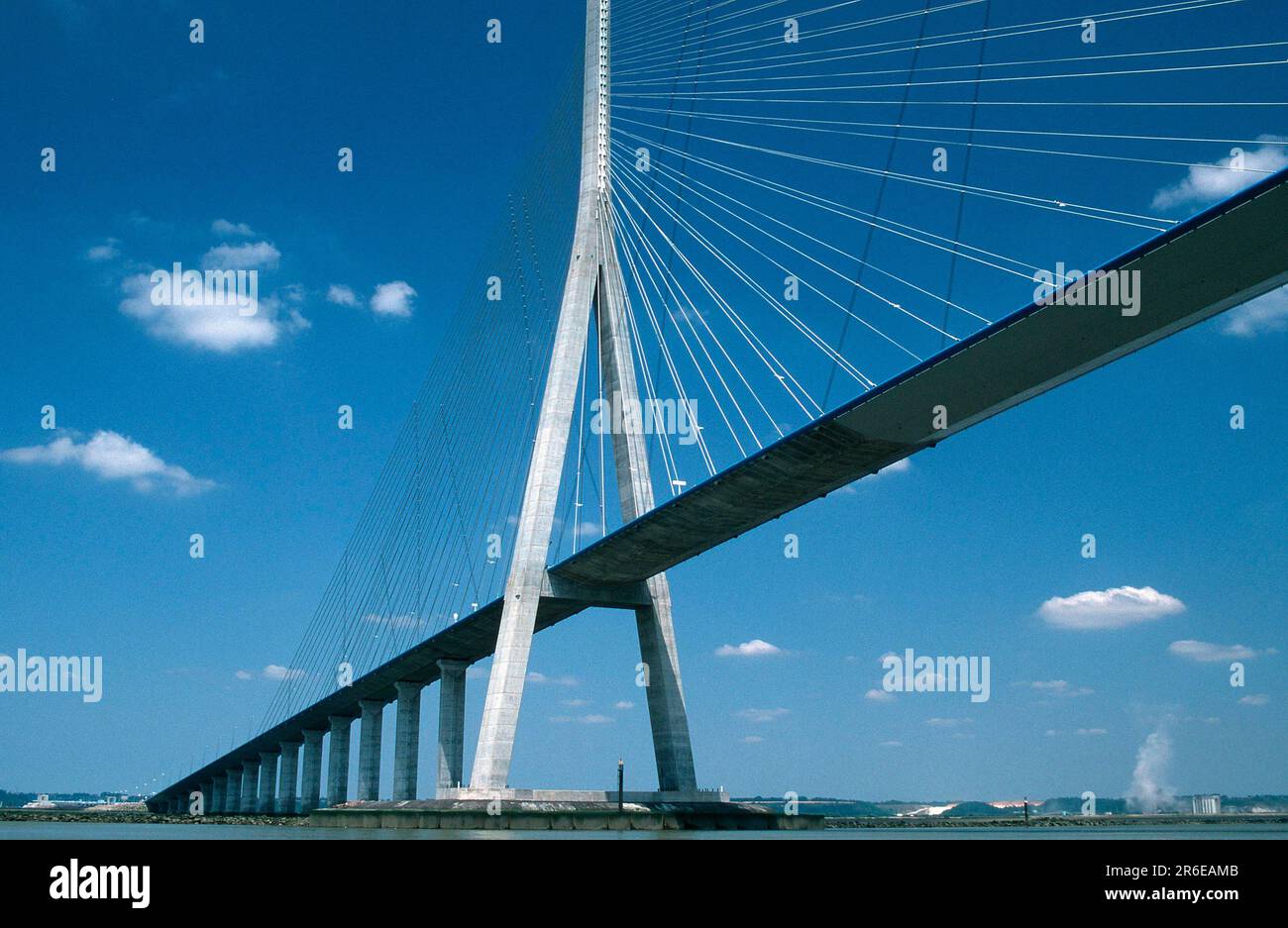 Bridge over river Seine, Le Havre, Normandy, France, Bridge over river ...