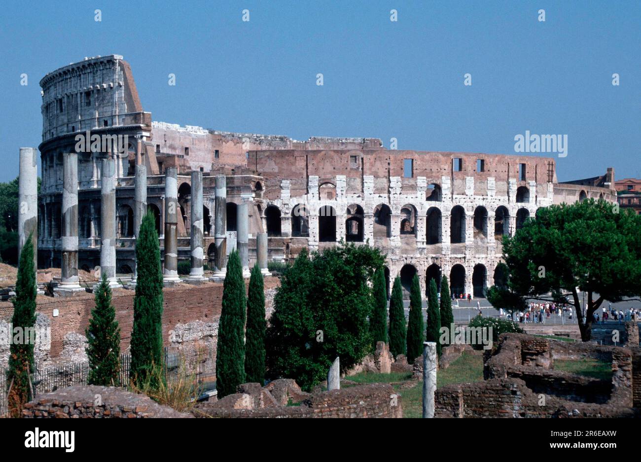 Colosseum and parts of Foro Romano, Rome, Italy, Landscape, horizontal ...