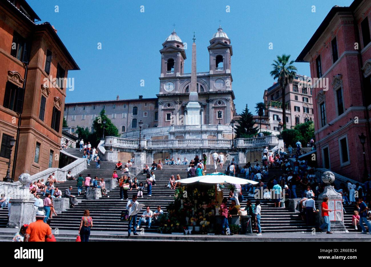 Spanish Steps and church Trinita dei Monti, Rome, Italy, Europe ...