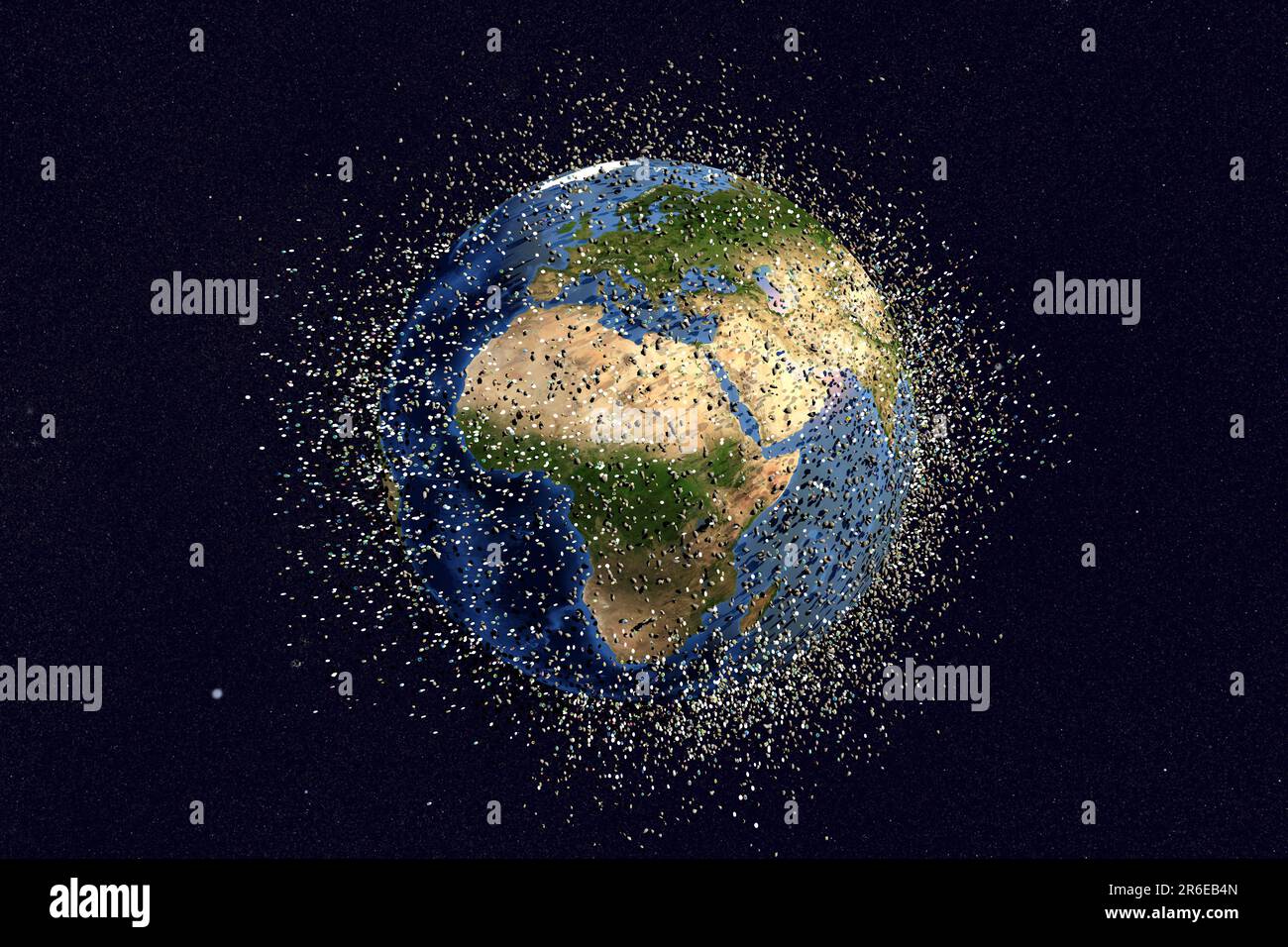 Space junk, conceptual computer artwork. Space junk, or space debris ...