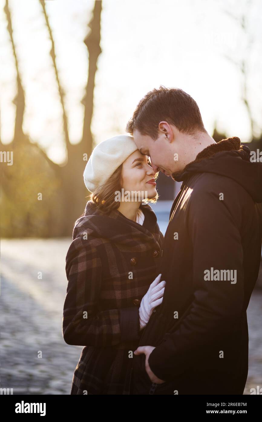 Man hugs beautiful woman hi-res stock photography and images - Alamy