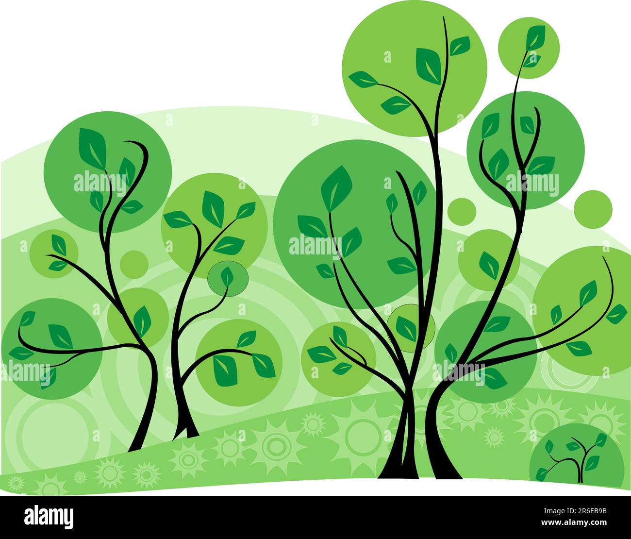 Green Tree background, Vector illustration Stock Vector Image & Art - Alamy
