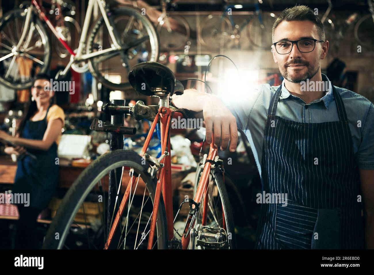 Bike mechanic workspace hi-res stock photography and images - Alamy
