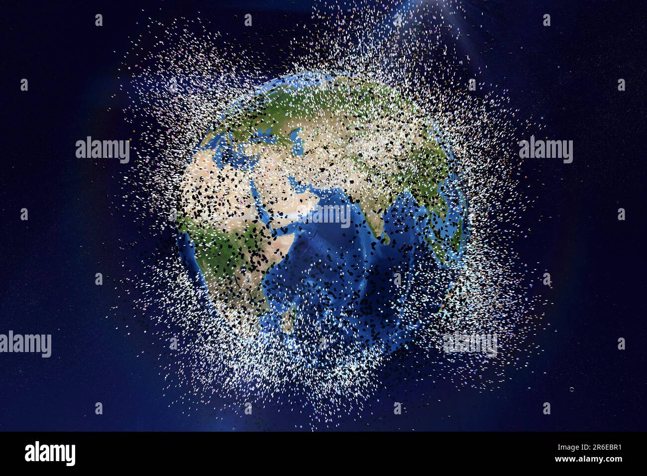 Space junk, conceptual computer artwork. Space junk, or space debris ...