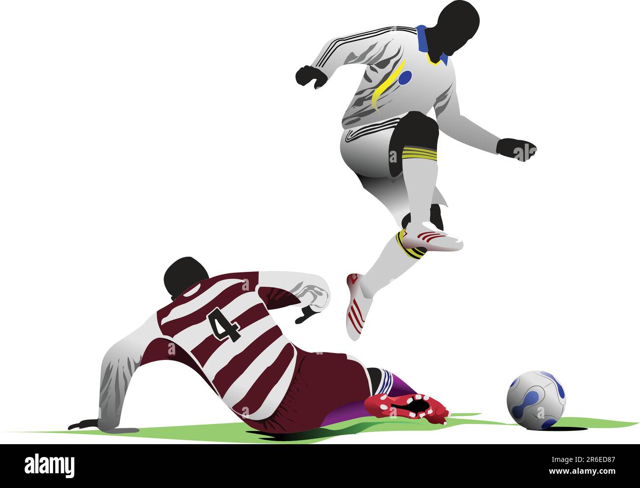 Soccer players. Colored Vector illustration for designers Stock Vector ...