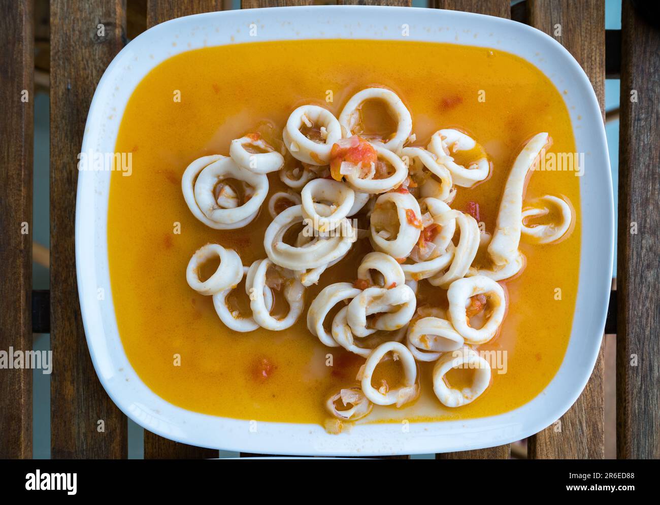 Traditional Andalusian seafood - a plate of calamari Stock Photo - Alamy
