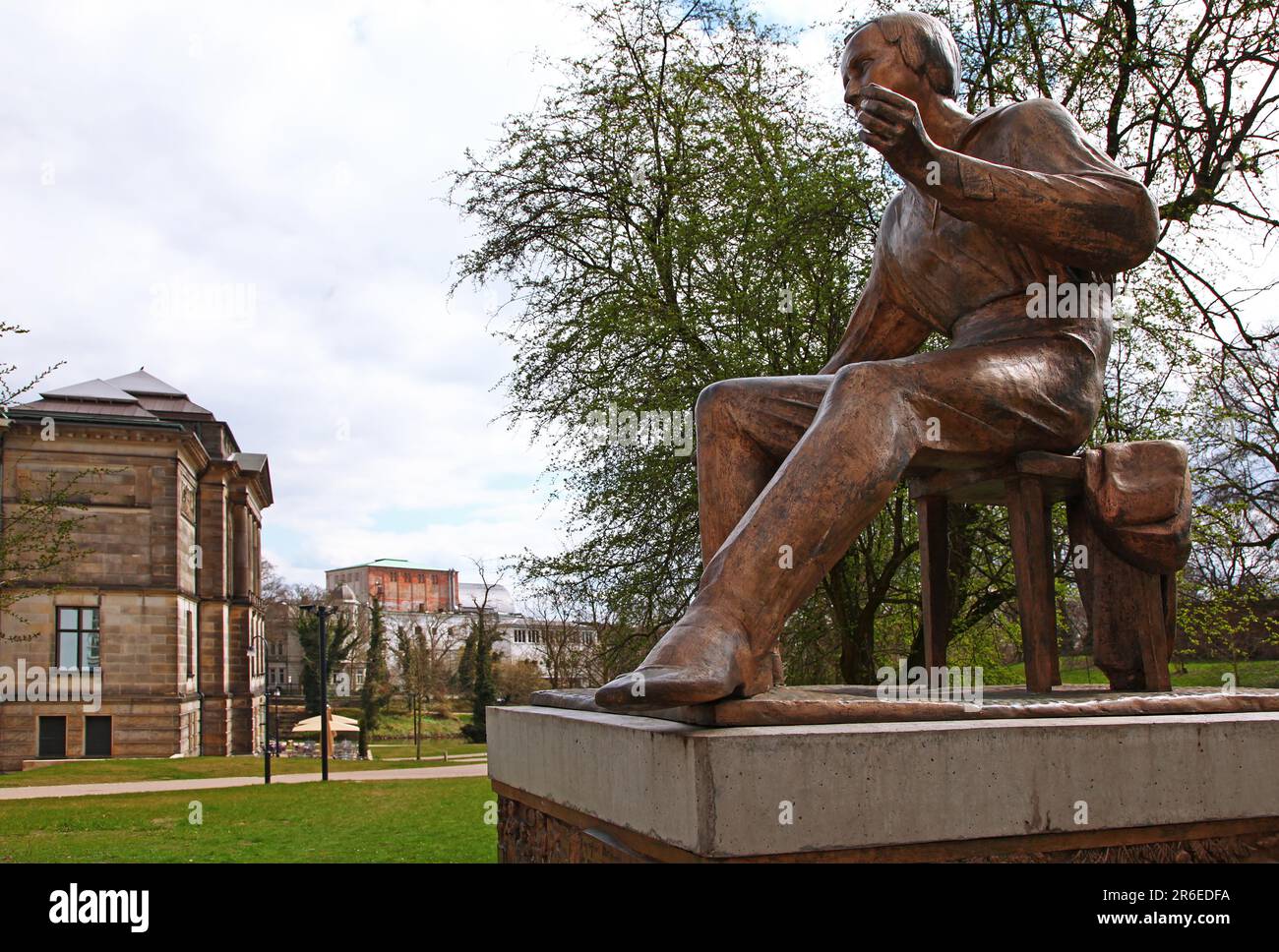 Heinrich Heine Monument, Bremen, Germany, with Kunsthalle, statue of ...