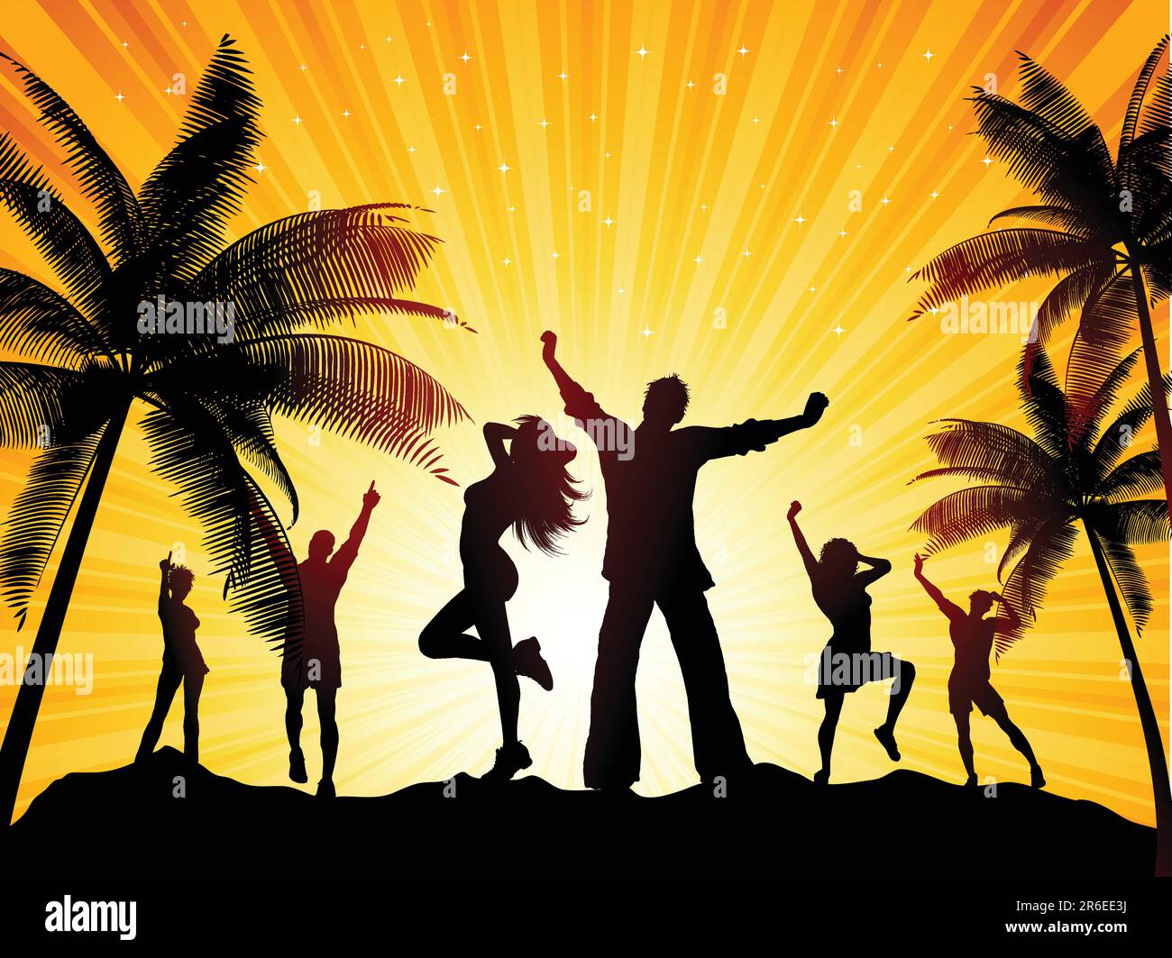 Beach Party People Silhouette