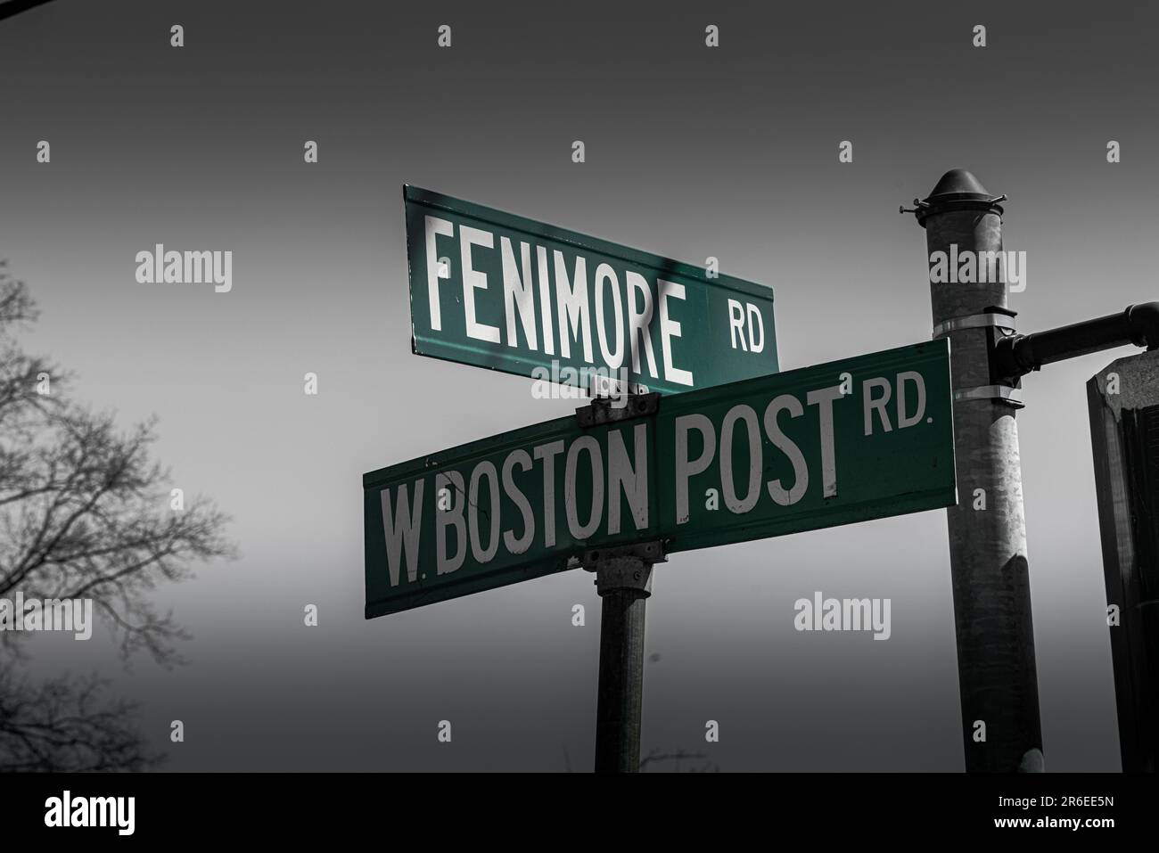 A close-up of two street signs at an intersection of Fenimoe Road and ...