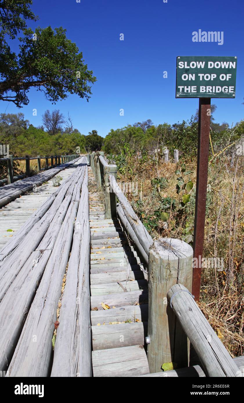 North Gate Bridge, Khwai Bridge in Moremi Game Reserve, Botswana ...