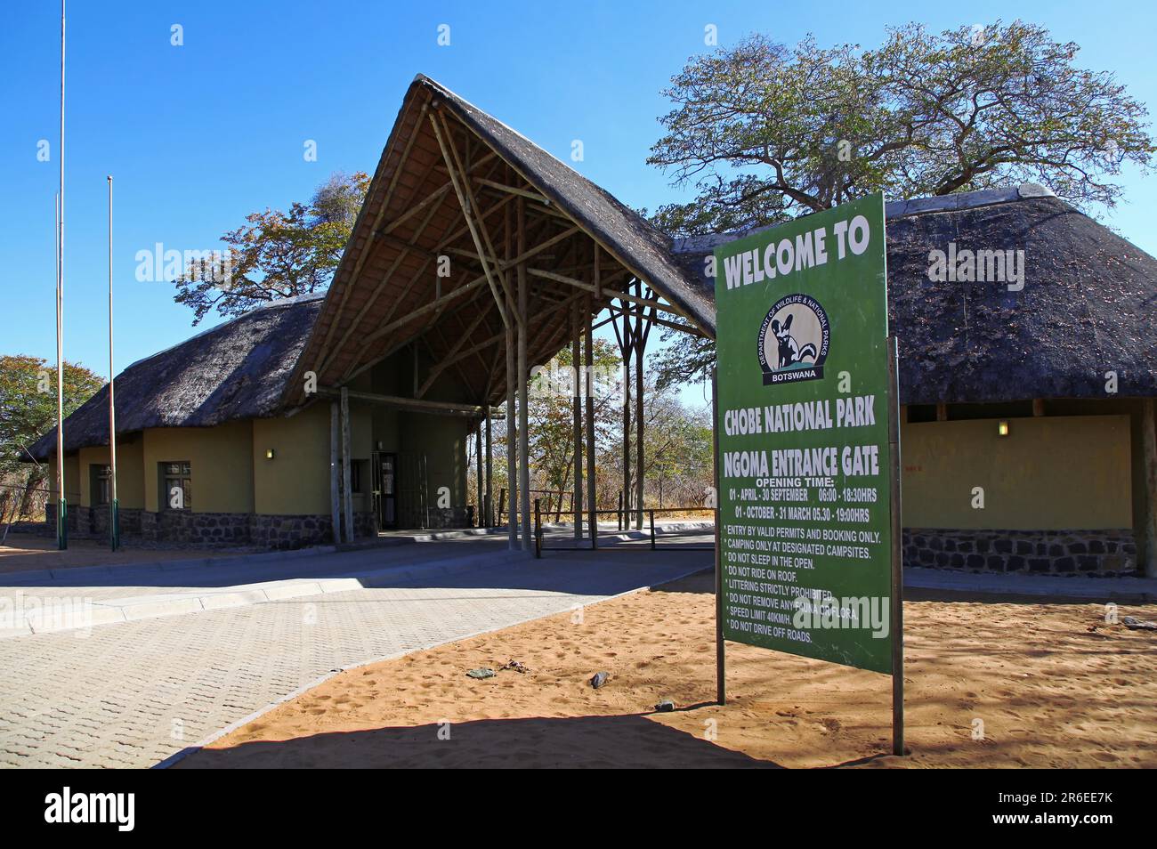 Ngoma Entrance Gate, Chobe National Park, Botswana, Botswana Stock ...