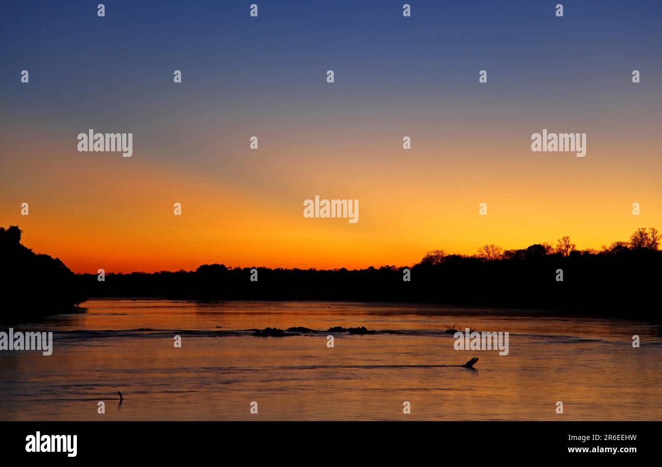 Sunrise at Kafue River, Kafue National Park, Zambia, Sunrise at Kafue ...