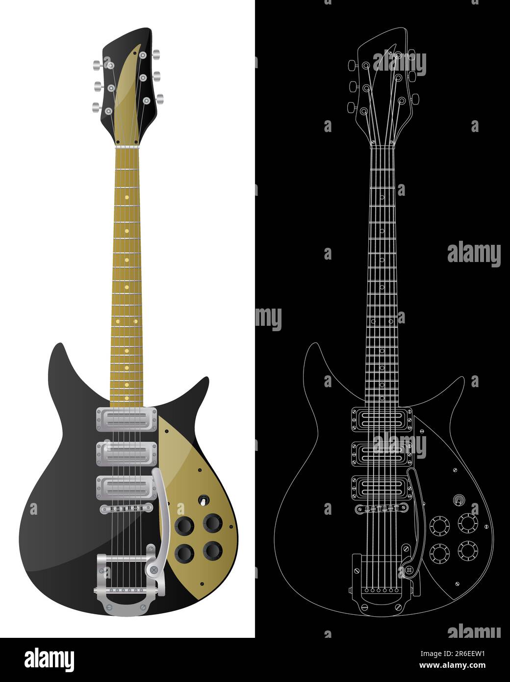 Isolated image of the guitars. Vector illustration Stock Vector Image ...