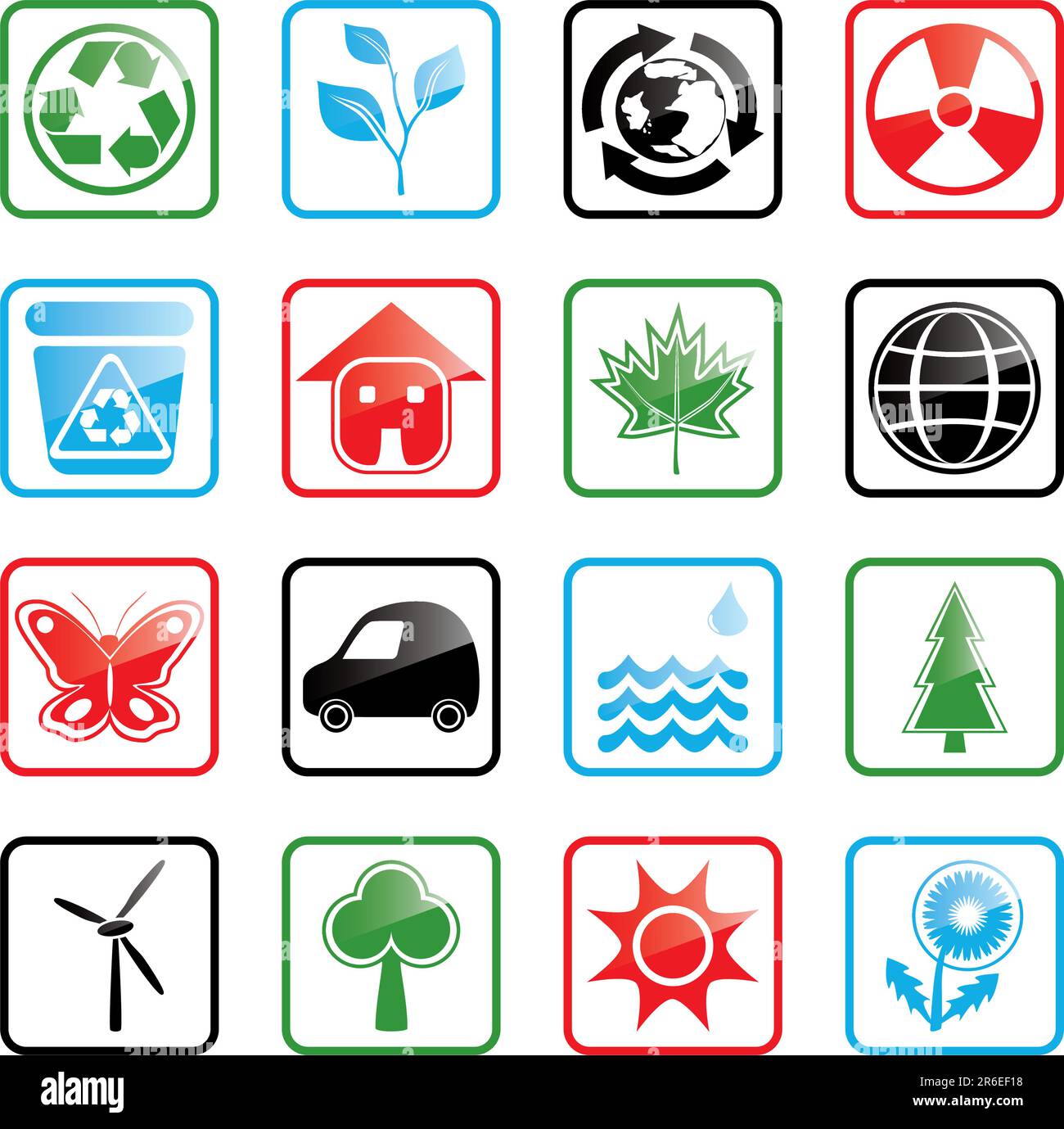 Vector illustration with environmental icons Stock Vector Image & Art ...