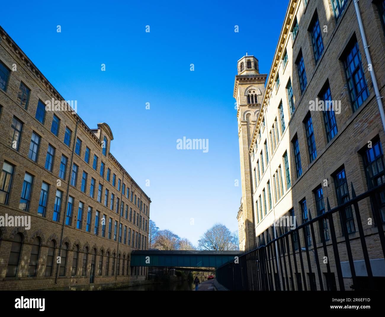 Looking along the Leeds and Liverpool canal between the two former ...