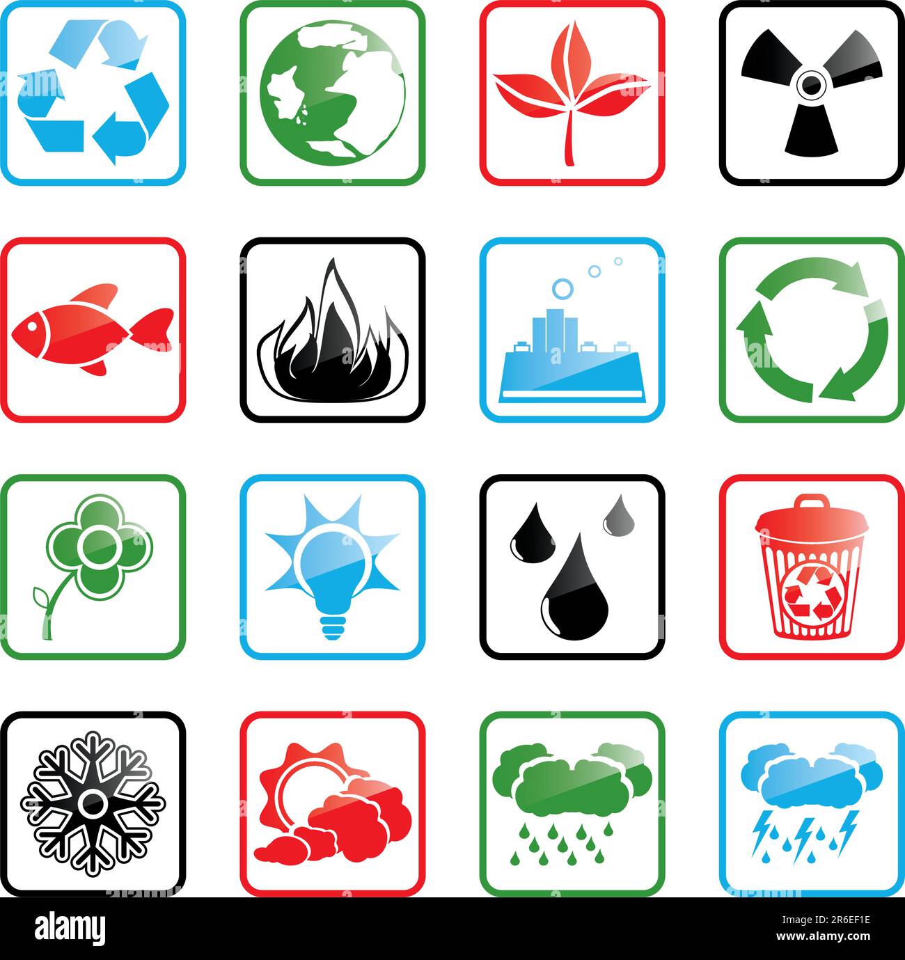 Vector illustration with environmental icons Stock Vector Image & Art ...
