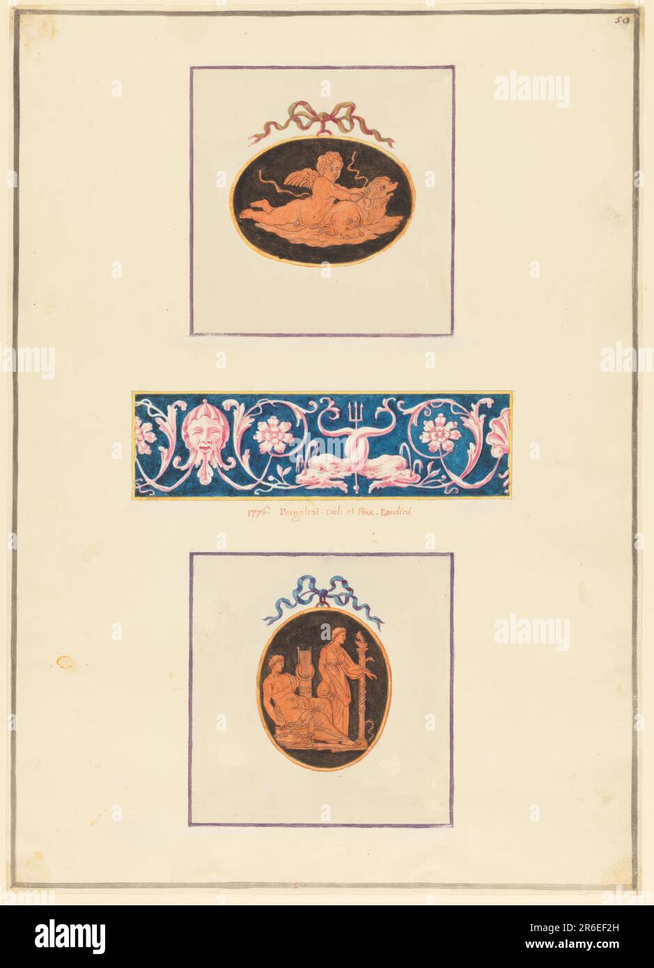 Ornament Design. Date: 1776. Pen and ink, brush and watercolor, gouache ...