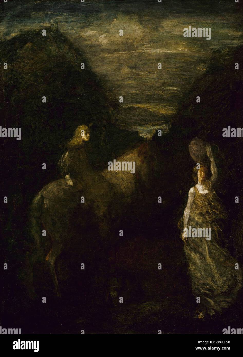 King Cophetua and the Beggar Maid. Oil on canvas mounted on fiberboard ...