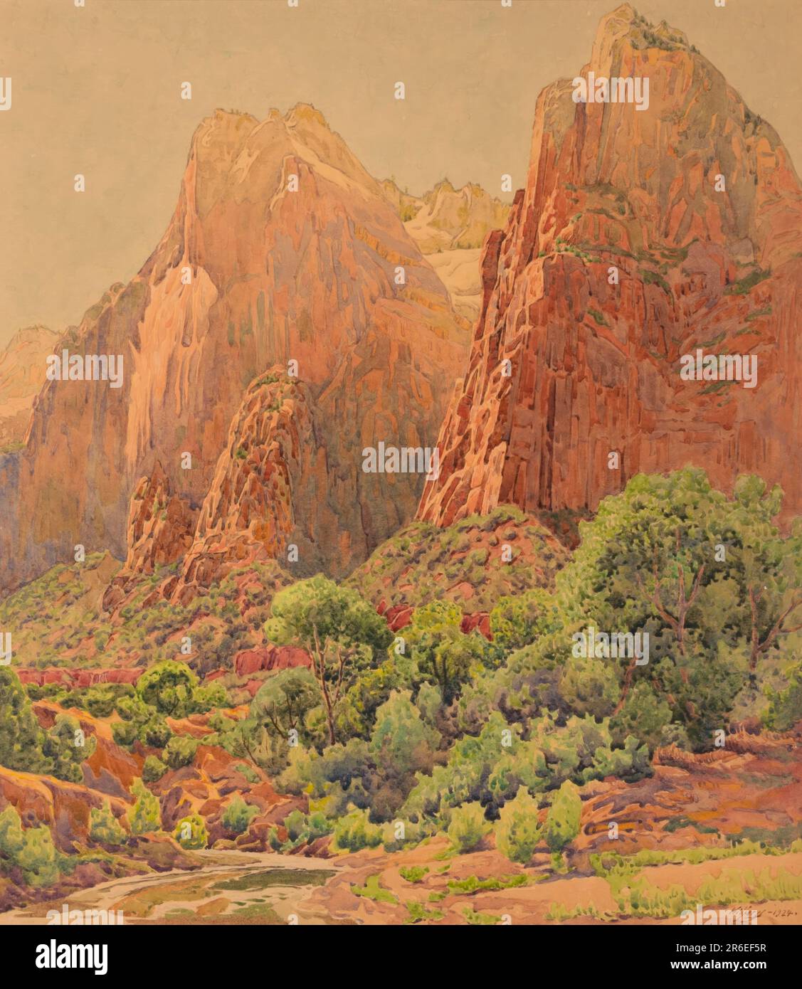 The Patriarchs, Zion National Park. Date: 1924. Watercolor on ...