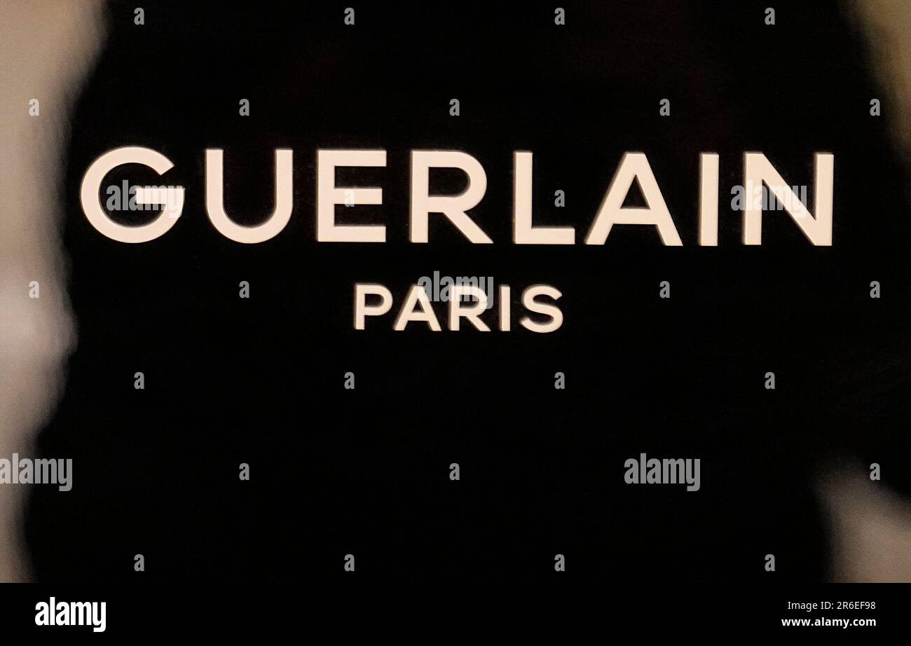 The logo of Guerlain is photographed at their boutique of the Champs ...