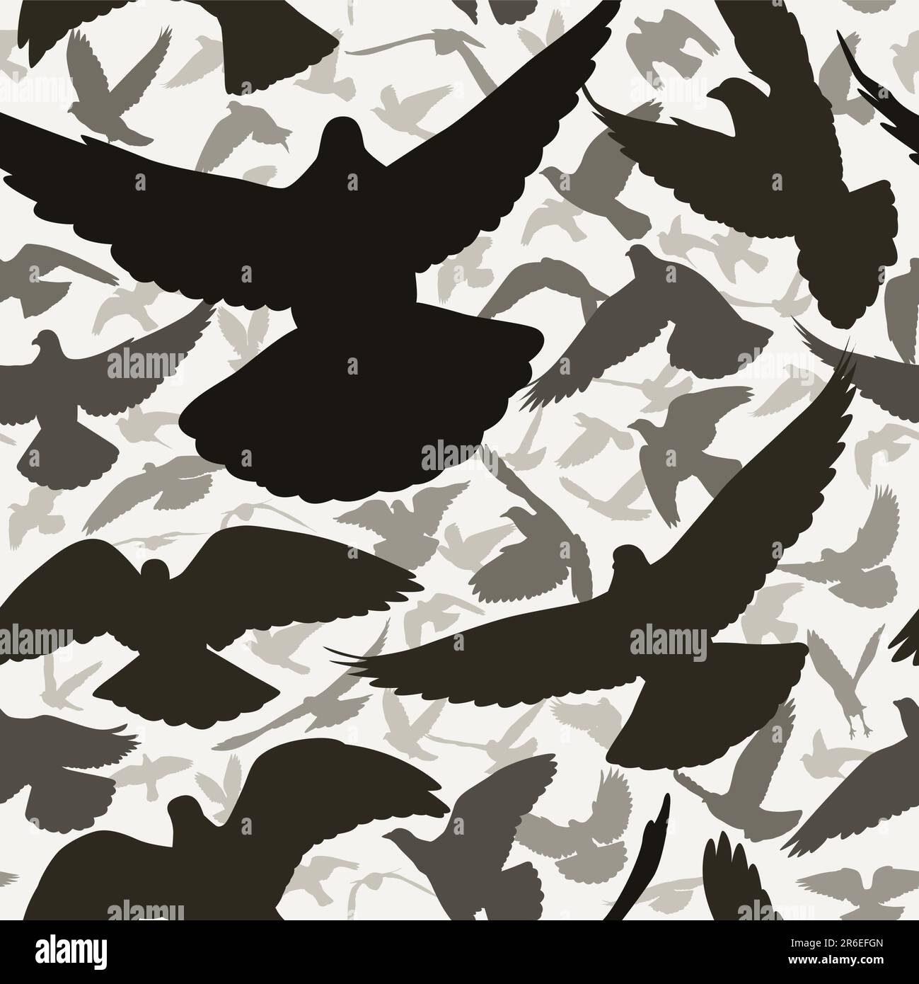 Vector seamless tile of a flock of flying pigeons Stock Vector Image ...