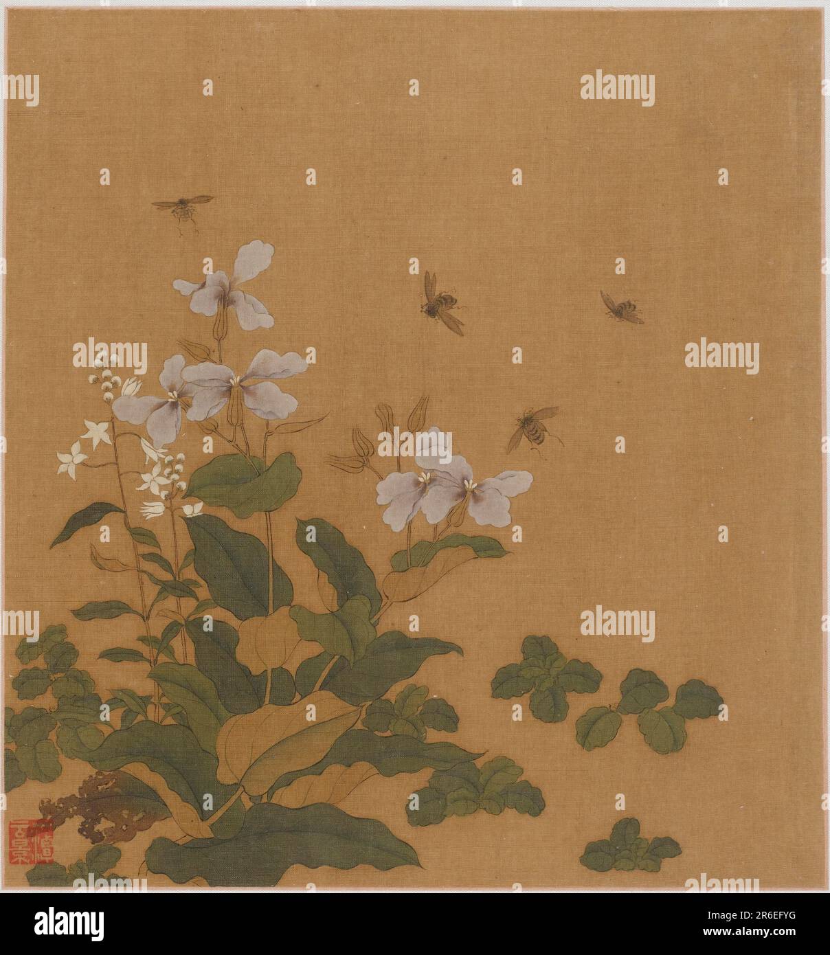 Bees hovering over flowers. Date: 18th century. Origin: China. Period ...