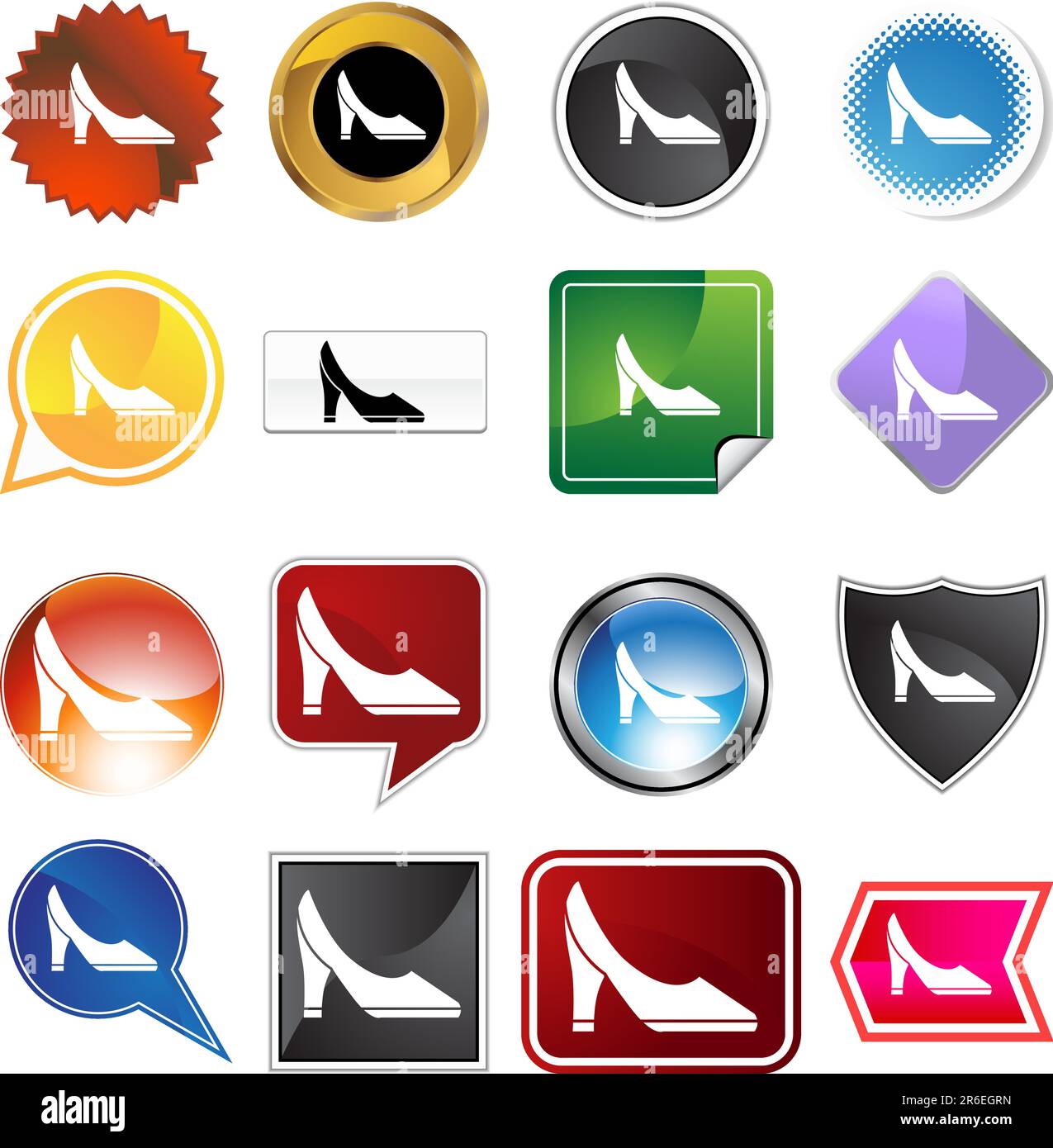 Pump shoe variety set isolated on a white background Stock Vector Image ...