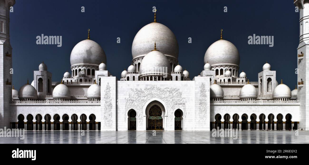 A mosque in Abu Dhabi.It is the third largest mosque in the world Stock ...