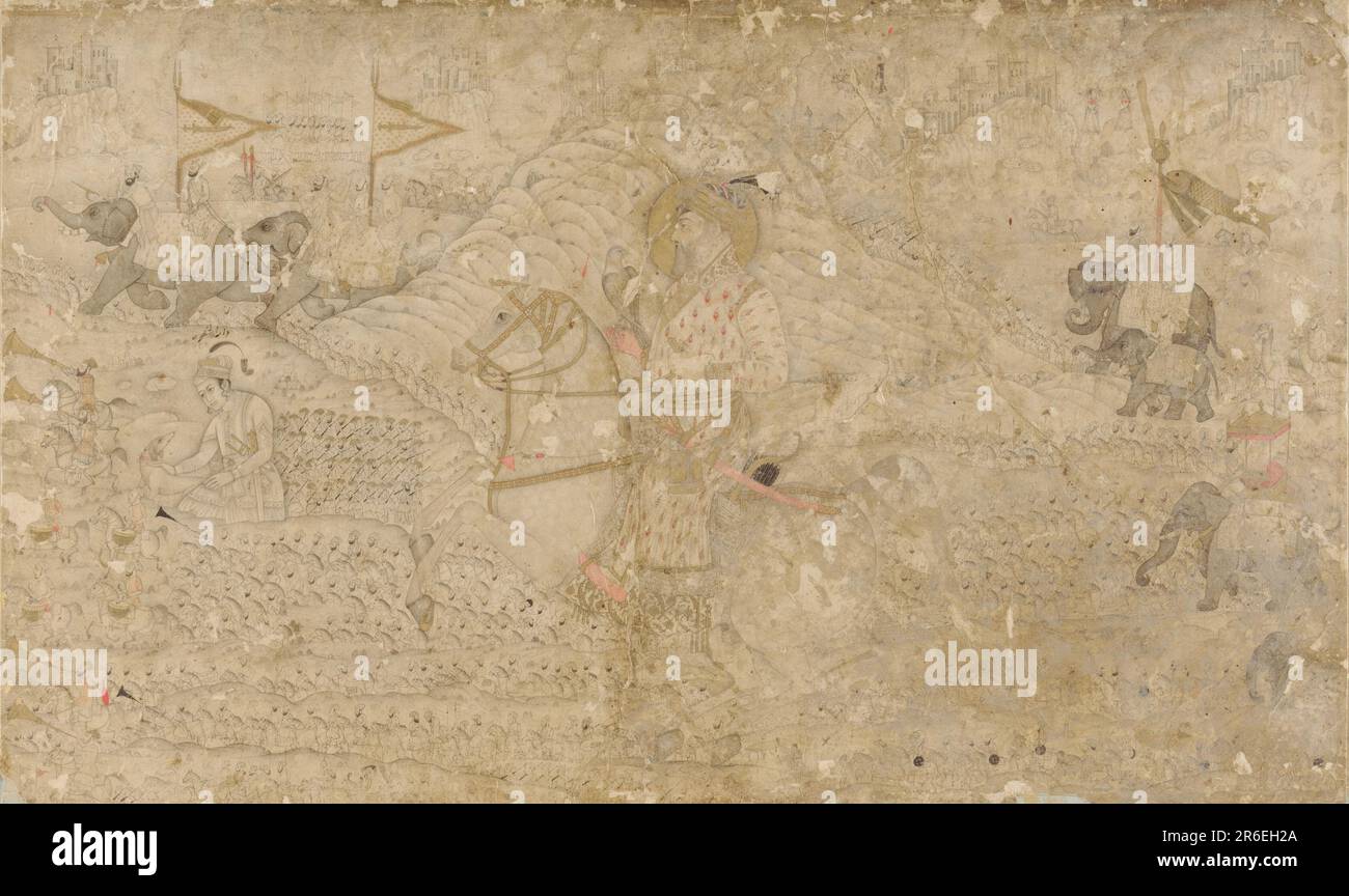 Shah Jahan and his son Dara Shikoh hunting. Date: ca. 1790. Origin ...