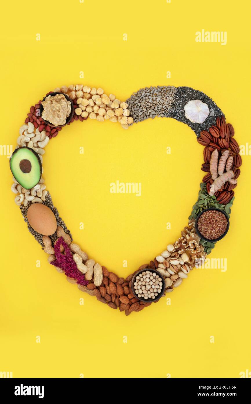 Heart shape wreath with essential fatty acids healthy heart food ...