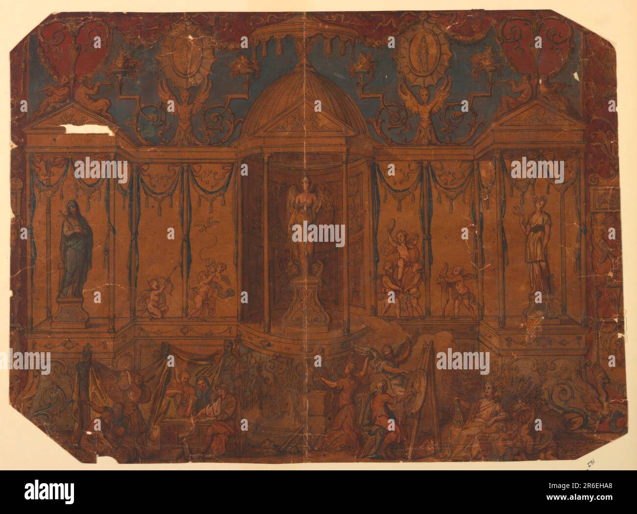 A Decoration Dedicated to Peace. Date: 1675-1700. Graphite, pen and ...