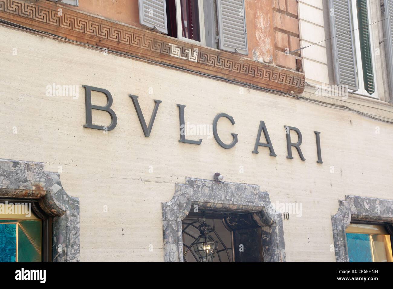 Via dei Condotti, luxury shopping windows in Rome, Italy Stock Photo ...