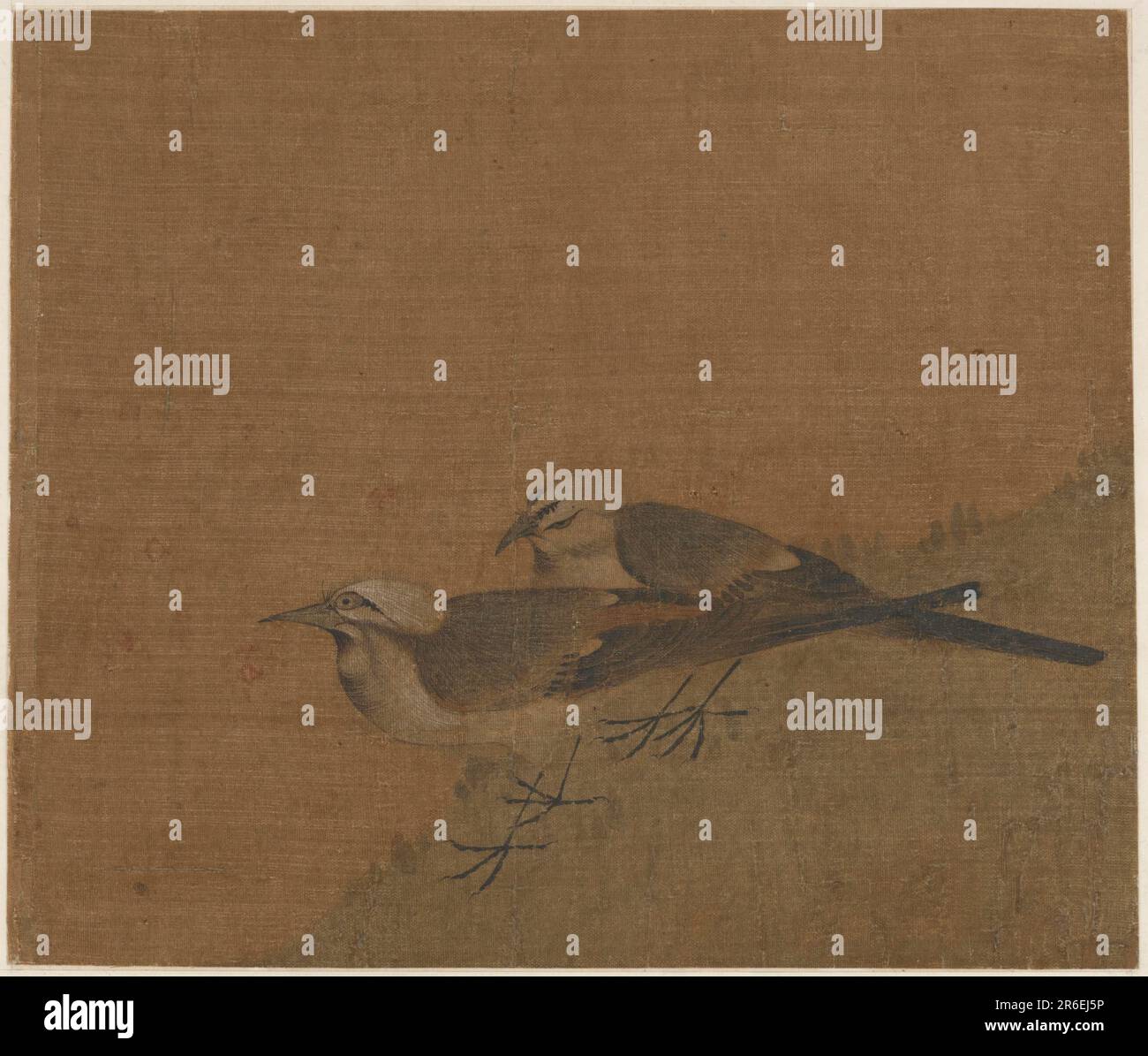 Two pied wagtails. Origin: China. Ink and color on silk. Period: Yuan ...